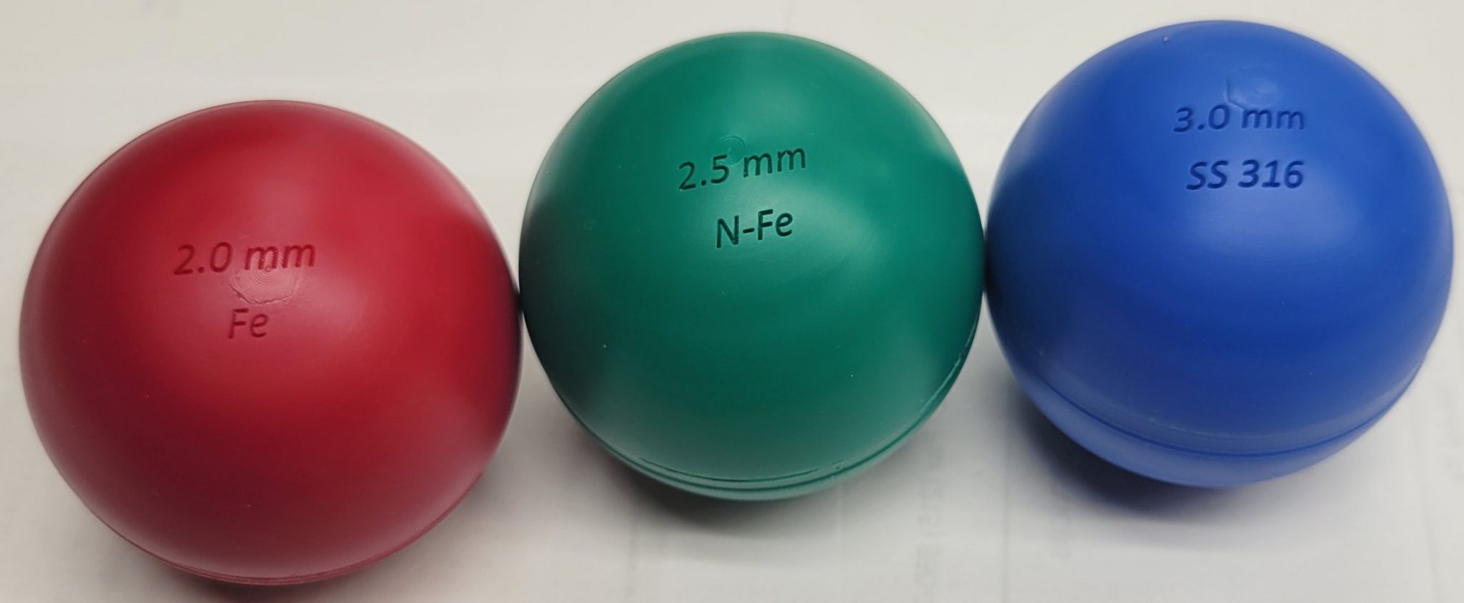 1.5" Test Balls for Metal Detection - Fe, NFe and SS 316 | Testrods.com